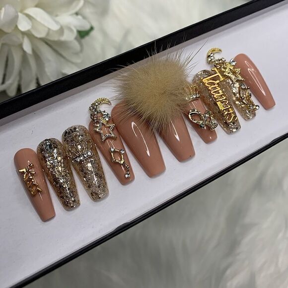 Makeup | Zodiac Taurus Presson Nails Gothic Nails Handmade Press On ...